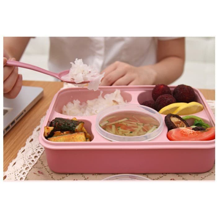 Jual kotak makan bento set anti tumpah yoyee [Yooyee Lunch box 5 sekat ...