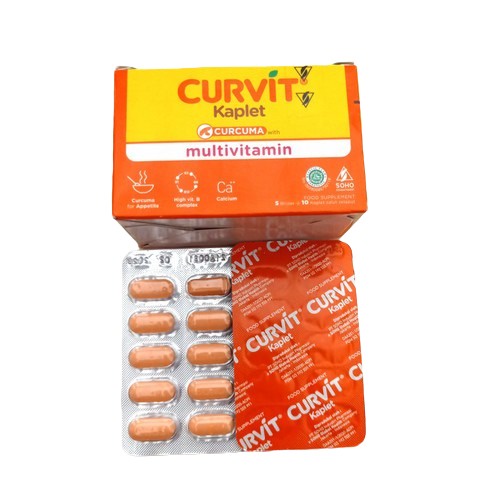 Jual CURVIT KAPLET CURCUMA DAN MULTIVITAMIN @10 KAPLET / UNTUK NAFSU ...