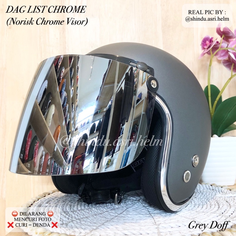 Jual HELM DAG RETRO LIST CHROME Original | Shopee Indonesia