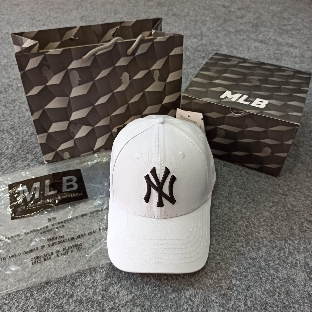 Jual Topi MLB Original Import - NY Classic White | Shopee Indonesia