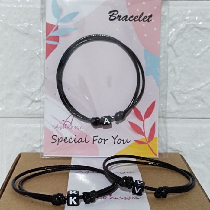 Jual GELANG TALI SIMPLE HURUF INISIAL NAMA A - Z premium | Shopee Indonesia