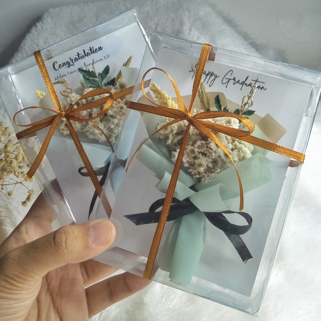 Jual MINI BOUQUET LED WITH TRANSPARANT BOX BUCKET BUNGA GIFT WISUDA ...