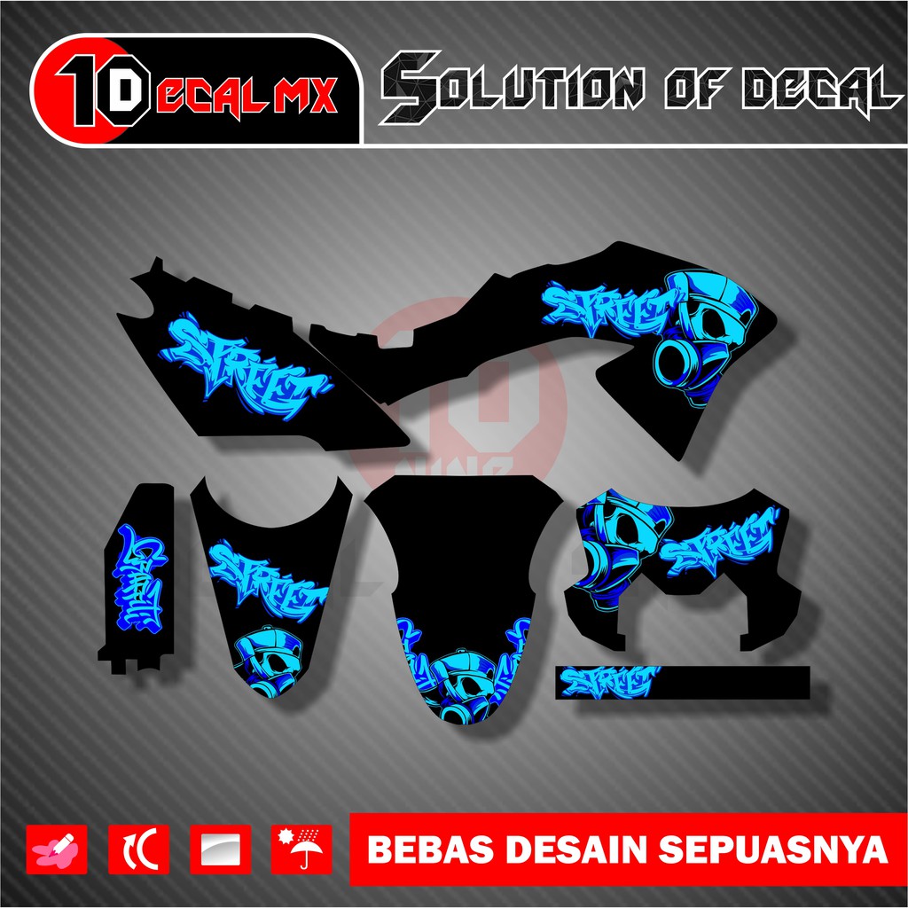 Jual decal stiker klx 150 bf street blue - aksesoris sticker motor ...