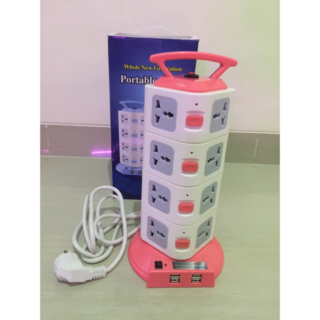 Jual Terminal colokan listrik 4 tingkat 2 USB + ON OFF | Shopee Indonesia