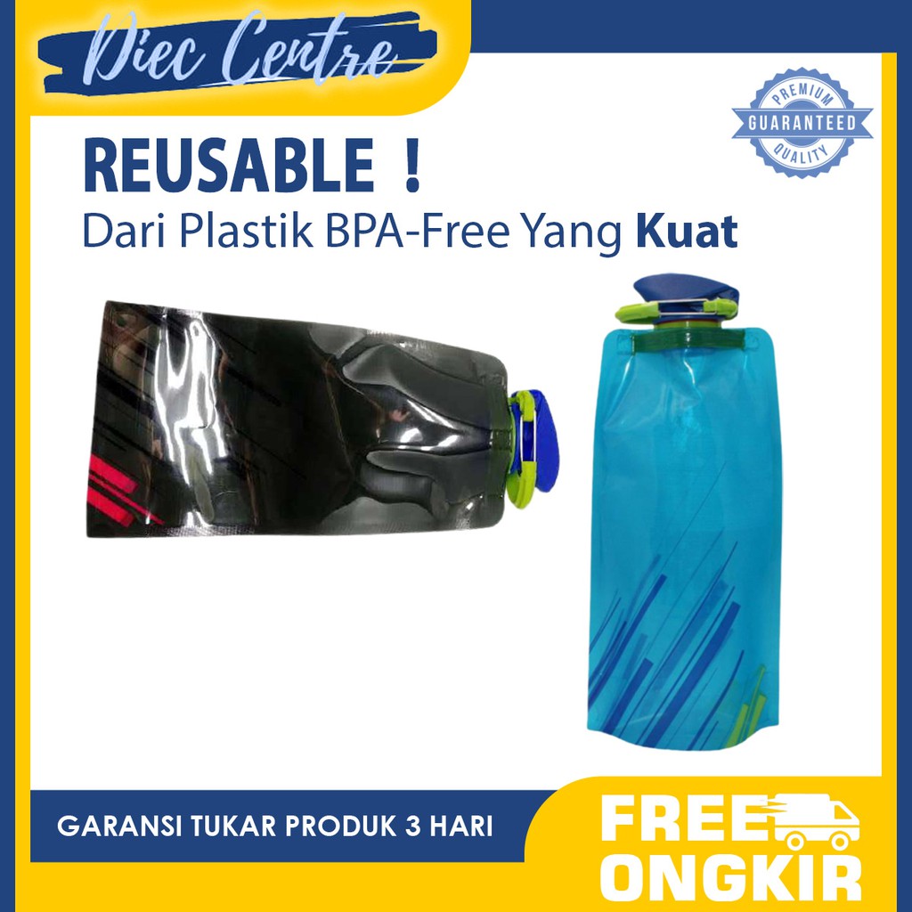 Jual Botol Minum Hitam Botol Air Minum Anak Botol Minum Lipat 700ml ...