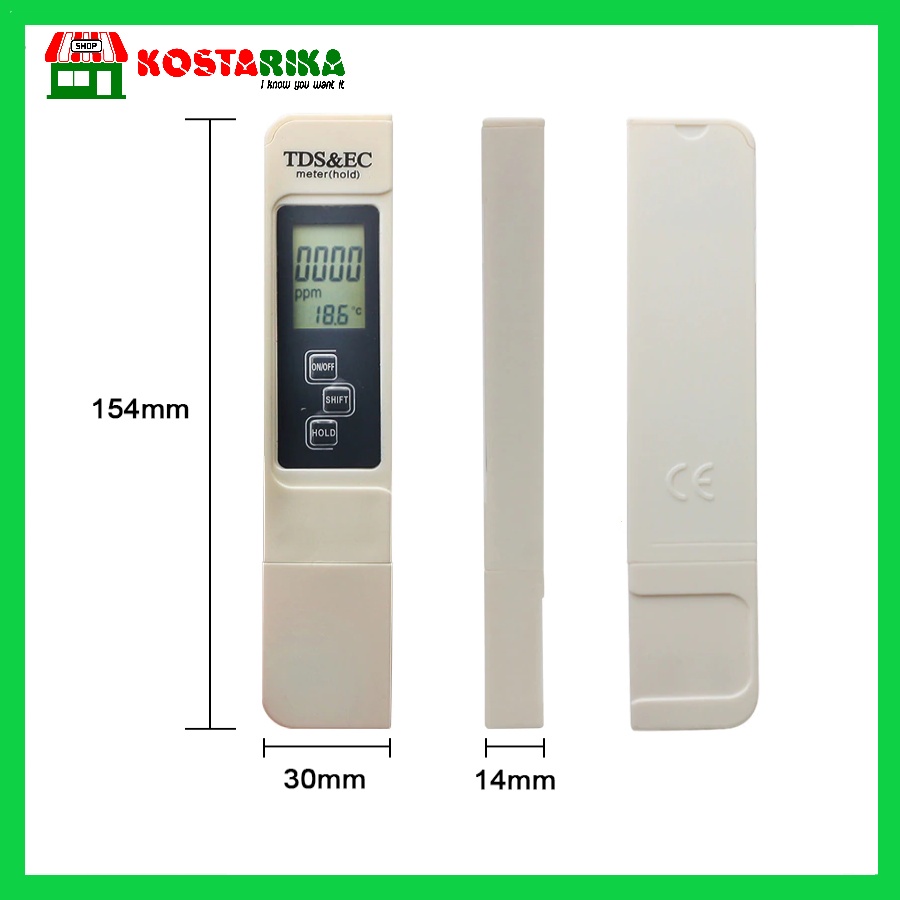 Jual TDS EC Meter Pena Pengukur 3 in1 PPM Kualitas Air Tester ...