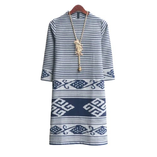 Jual dress batik wanita casual tenun ethnic blanket jepara mix lurik | Shopee Indonesia