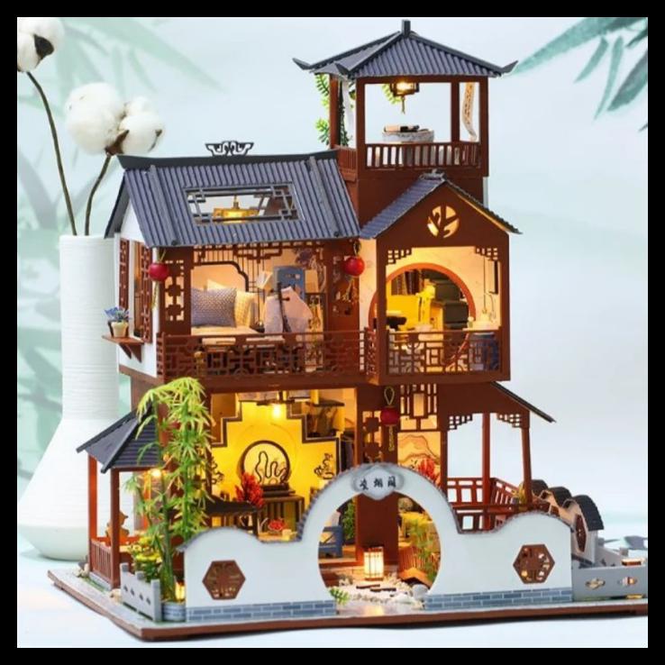Jual Diy Miniature House Chinese Villa (With Dust Cover) | Shopee Indonesia
