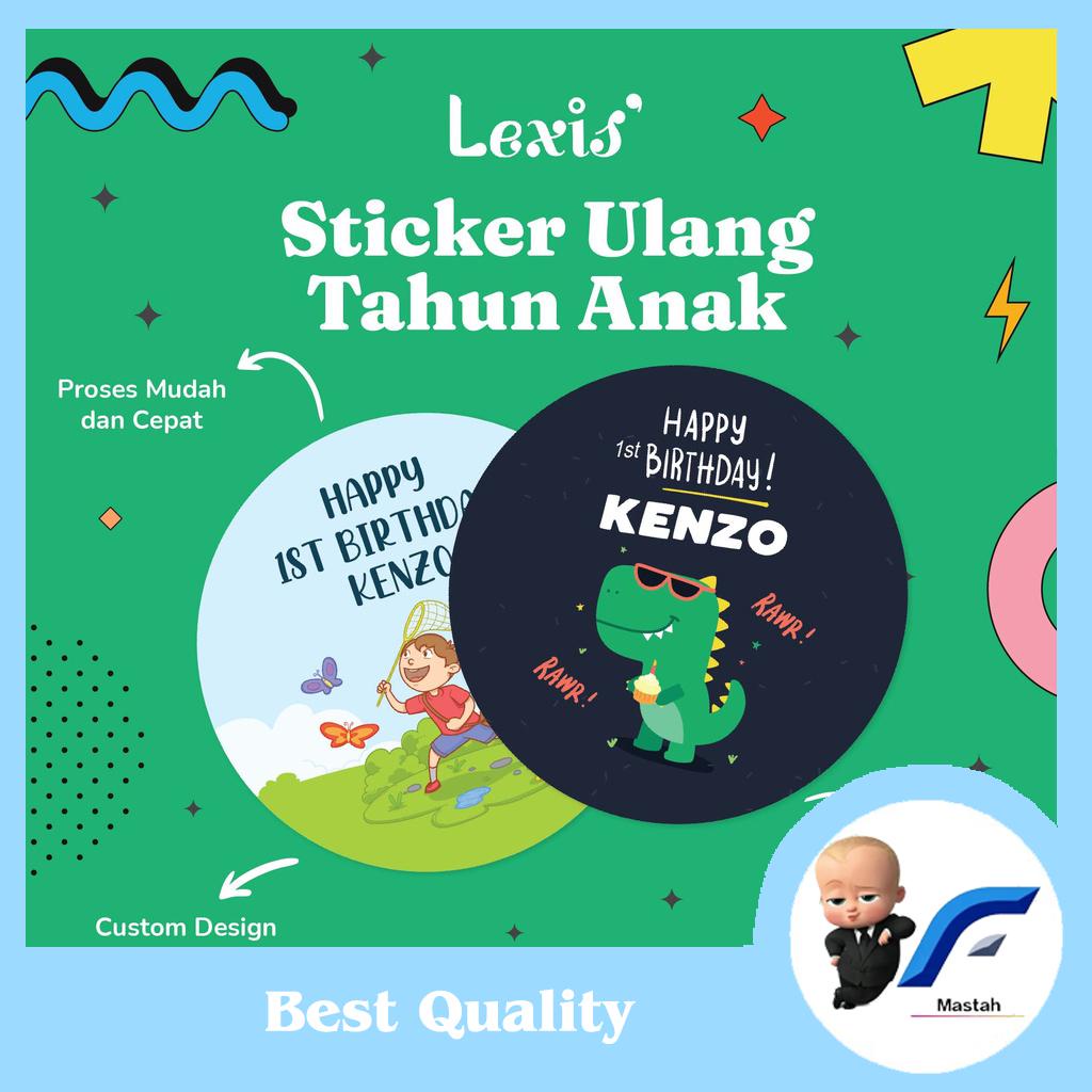 Jual FZR DIGIPRINT Cetak Sticker Bulat Ulang Tahun Anak / Stiker Ultah ...