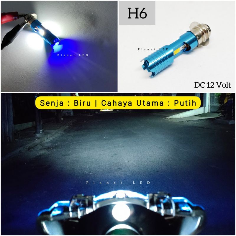 Jual LAMPU LED UTAMA DEPAN BEBEK MATIC H6 PUTIH SENJA BIRU AC DC 12VOLT | Shopee Indonesia