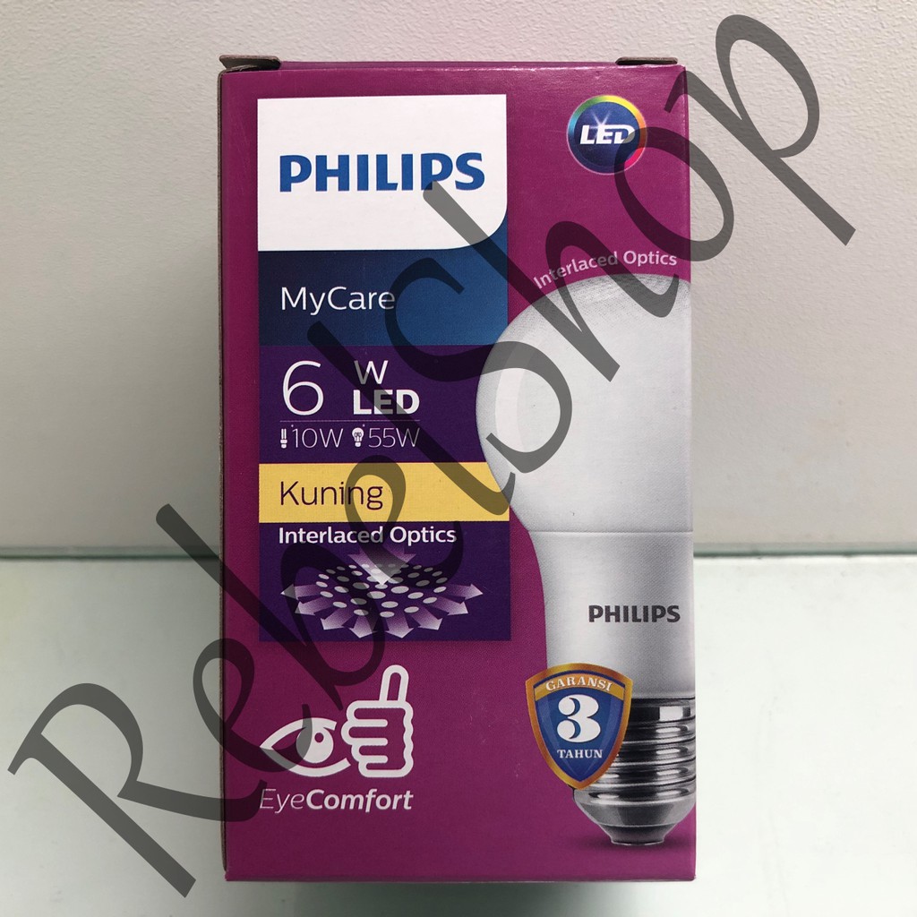 Jual Lampu Bohlam LED Philips Mycare Bulb 6 Watt Kuning (6W 6 W 6Watt) | Shopee Indonesia