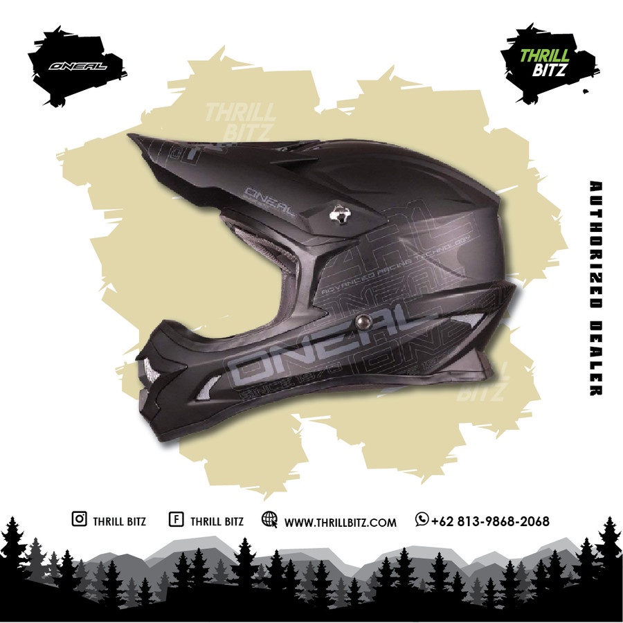 Jual Helm Oneal 3 Series Flat Helmet - Black | Shopee Indonesia