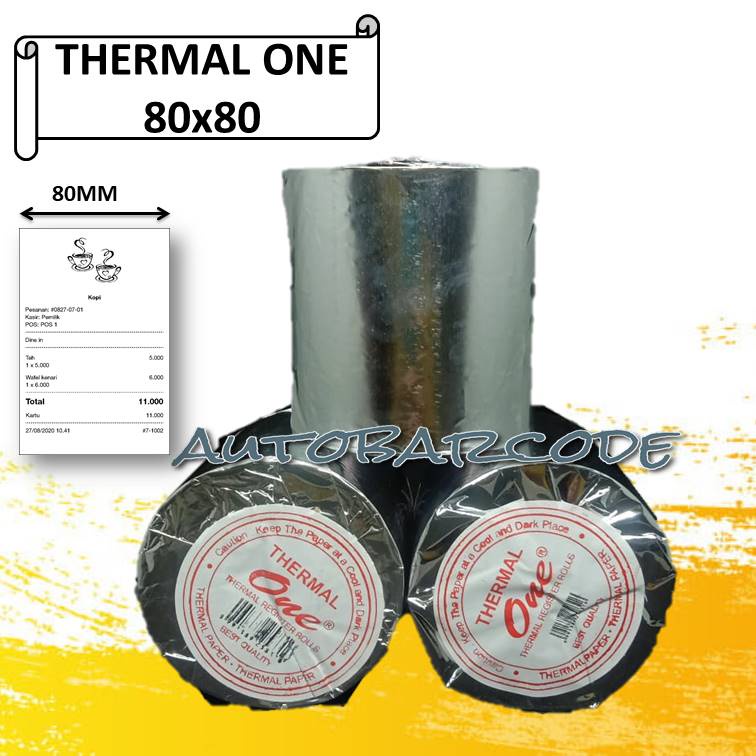 Jual Kertas Thermal 80X80 Merk ONE 79X80 Printer 80MM Kasir Struk Nota ...