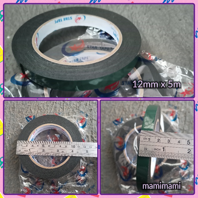 Jual Double Tape Foam 1/2 inchi - doble Tip Hijau 12mm x 5m Isolasi ...