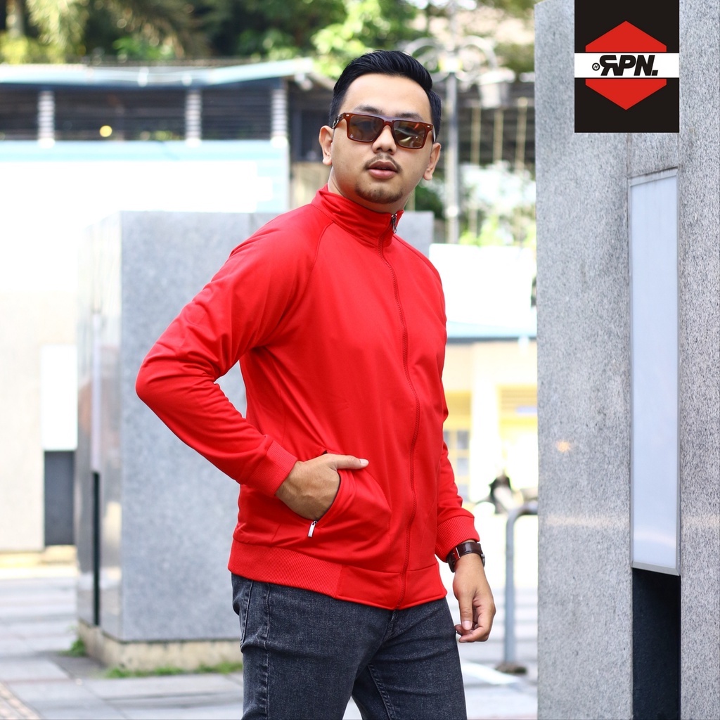 Jual jaket merah polos indonesia timnas semi formal tracktop unisex ...
