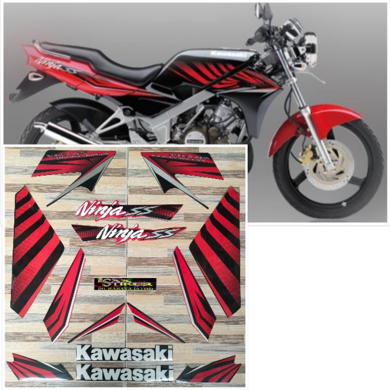 Jual stripin original Kawasaki Ninja SS merah red tahun 2014 | Shopee ...