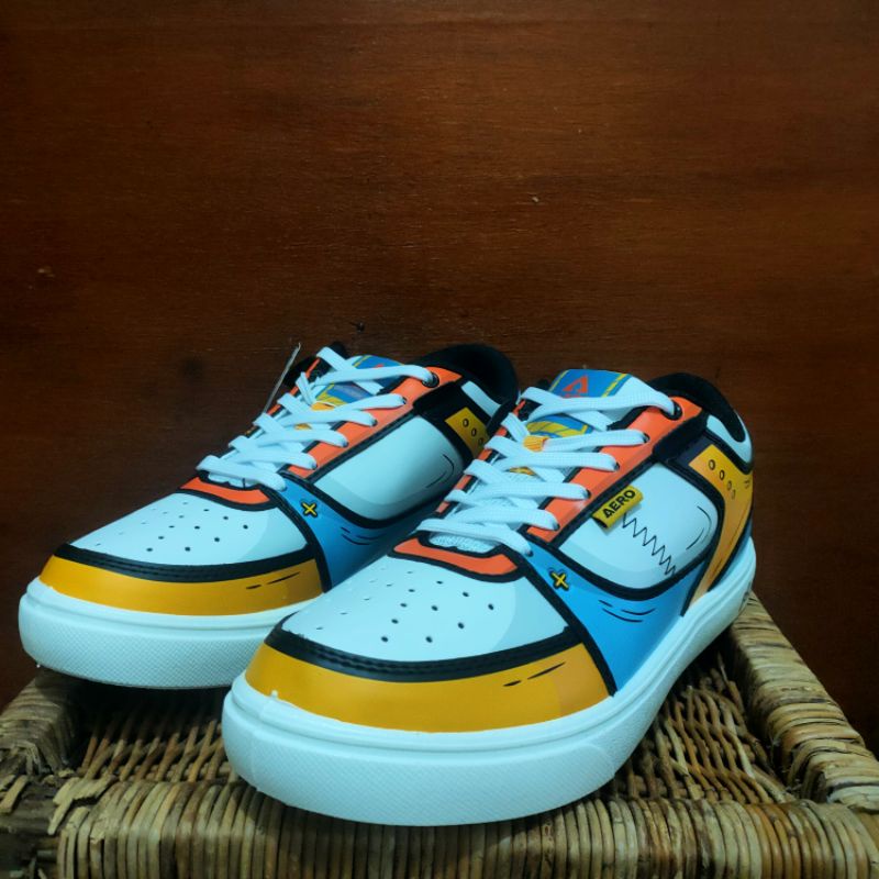 Jual Aerostreet 2D Hoops Low Putih Biru Muda Kuning -Sepatu Sneakers ...