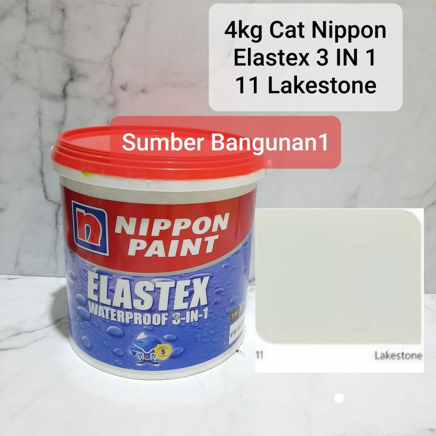Jual Cat tembok nippon elastex 11 Lakestone abu muda dinding luar dalam ...