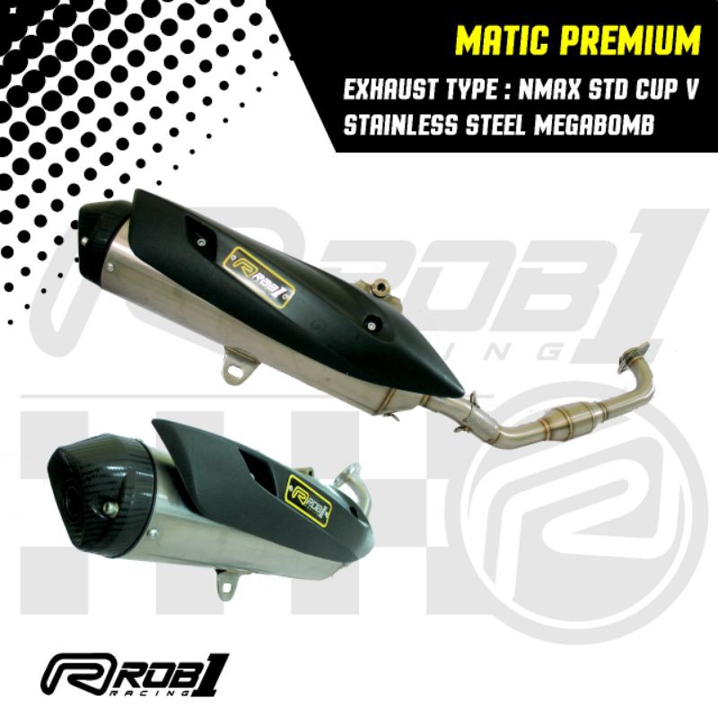 Jual Knalpot ROB1 Racing NMAX Old Cup V Stainless Original | Shopee ...