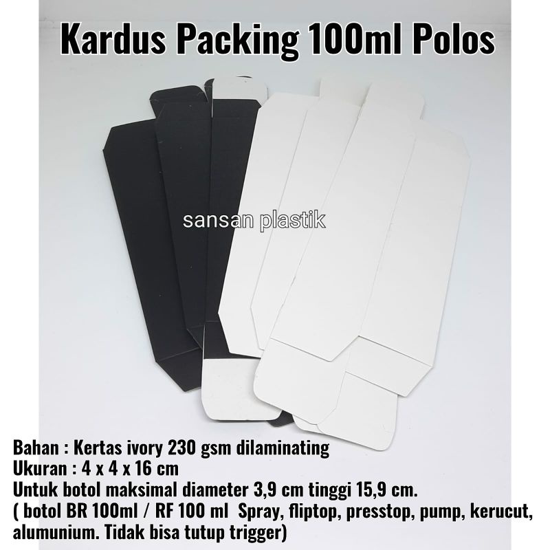 Jual Kardus Botol 100 ml / Box Packaging Botol 100ml / Kardus 4x4x16cm ...