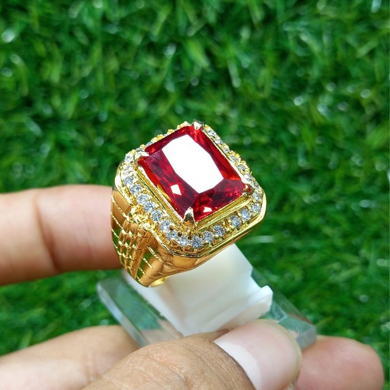 Jual Batu Cincin Permata Red Siam Topaz Octagon Siap Pakai | Shopee ...