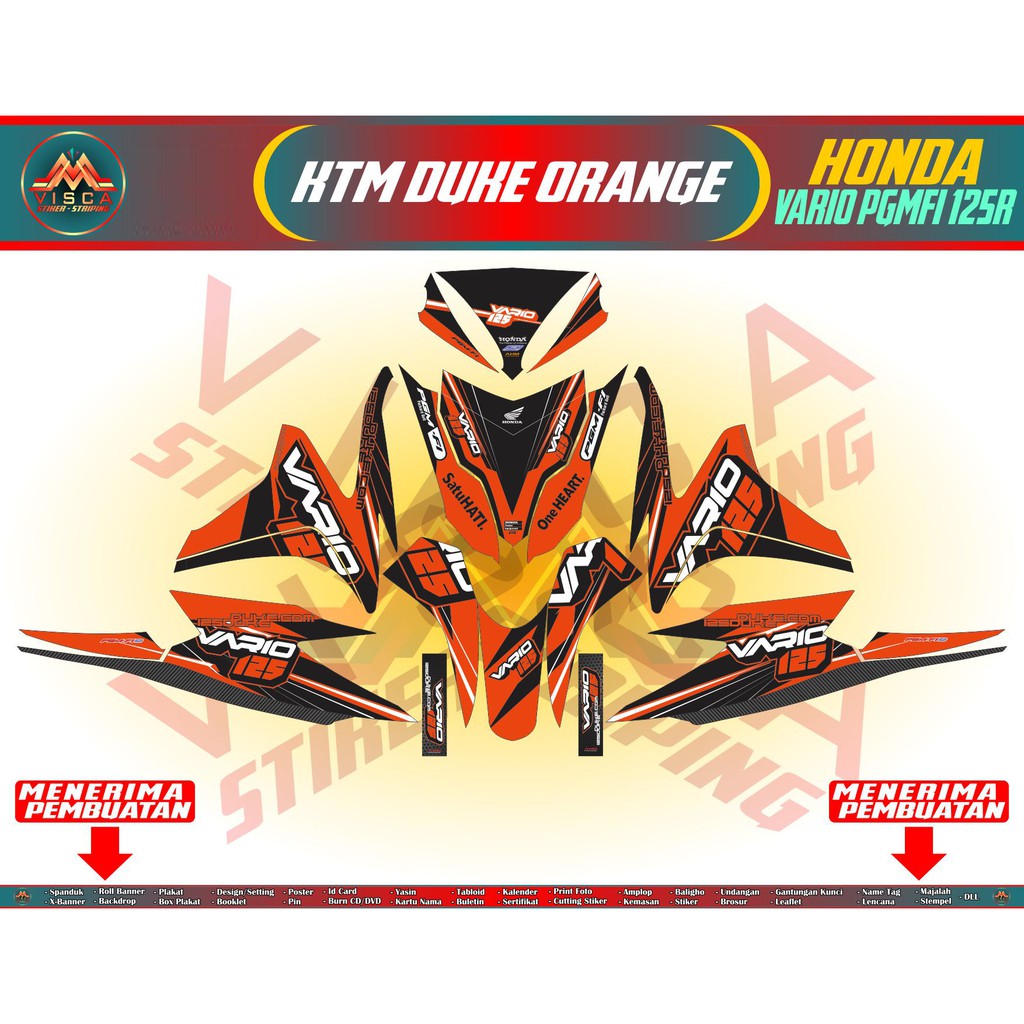 Jual Sticker Motor Vario Techno 125 FI Decal Vario Techno FI Striping ...