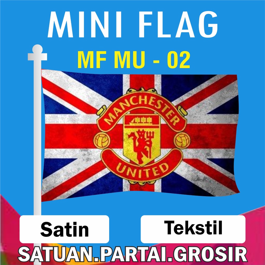 Jual Mini Flag Motif Manchester United / Cetak Bendera Kilat / Sablon ...