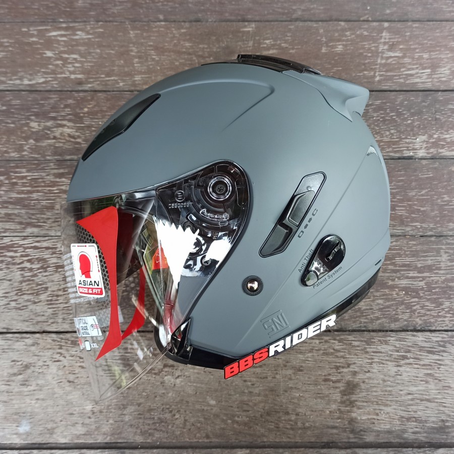 Jual Helm KYT Galaxy Flat R Matte Gray Gorilla Grey | Double Visor ...
