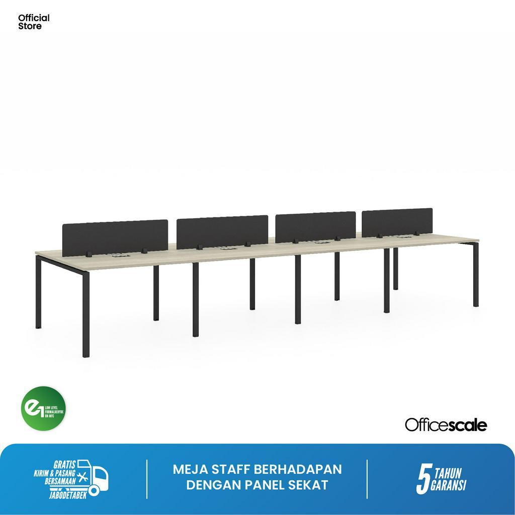 Jual Meja Kerja Kantor Berhadapan 8 Orang + Panel Sekat | Shopee Indonesia