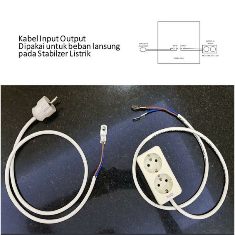 Jual KABEL INPUT DAN OUTPUT STABILIZER 2 SOCKET 1M | Shopee Indonesia
