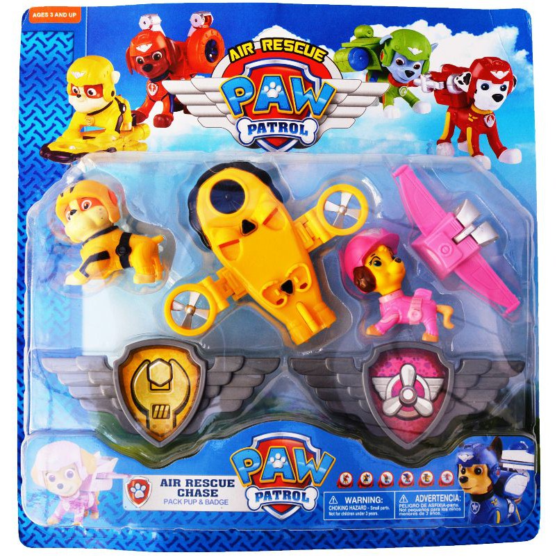 Jual PROMO Paw Patrol Air Rescue Chase Pack Pup & Badge | Shopee Indonesia