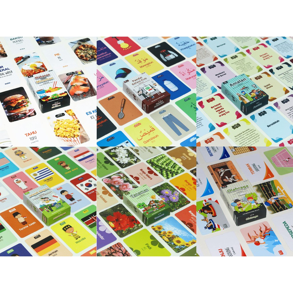 Jual FLASH CARD ANAK (COD) FLASH CARD EDUKASI ANAK MURAH TEBAL 24 TEMA ...