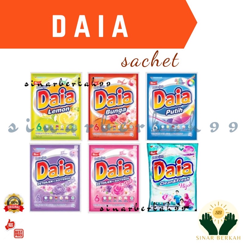Jual Daia Sachet Deterjen Bubuk 50 Gram All Varian | Shopee Indonesia