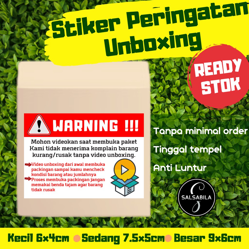 Jual Stiker Peringatan Unboxing Stiker Label Pengiriman Olshop Video ...