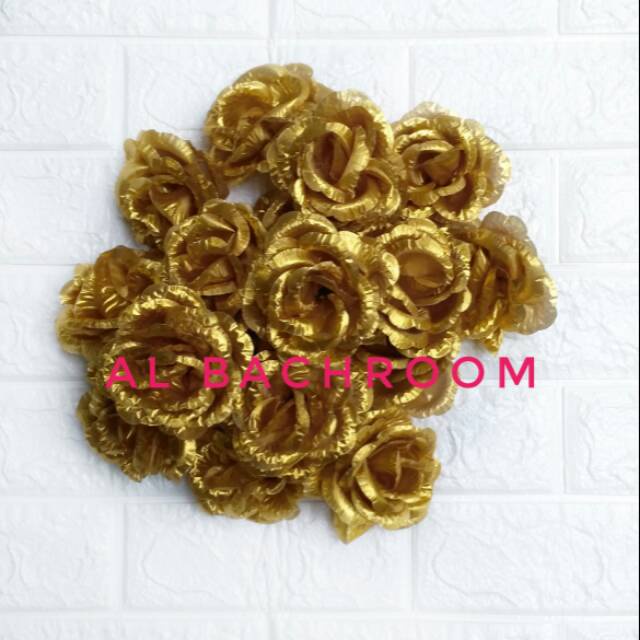 Jual BUNGA HIAS KUNTUM MAWAR GOLD B8134 SATU KUNTUM ARTIFICIAL DEKORASI ...