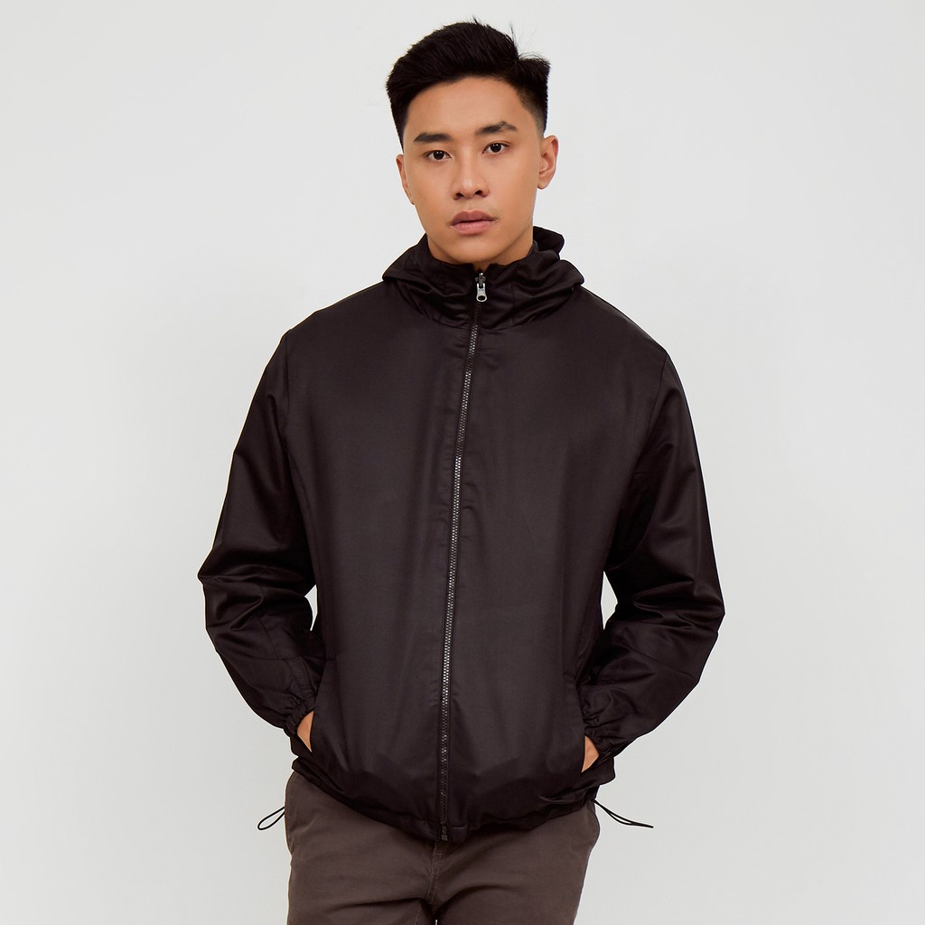 Jual M231 Jaket Pria Hoodie Taslan Panjang Hitam 2079F | Shopee Indonesia