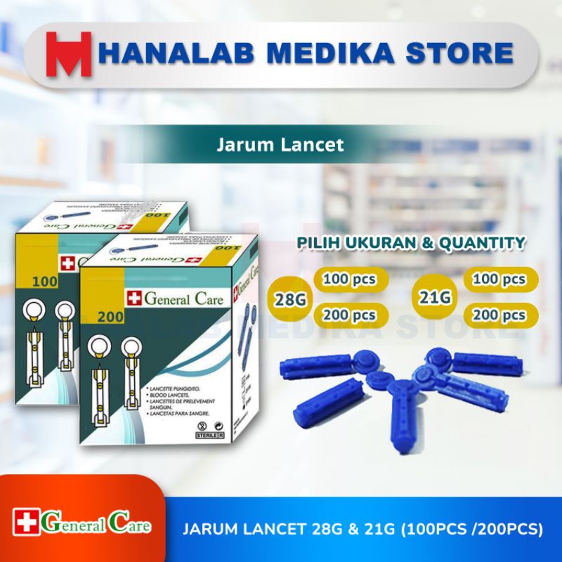 Jual GENERAL CARE Blood Lancet 28G 100pcs/box | Shopee Indonesia