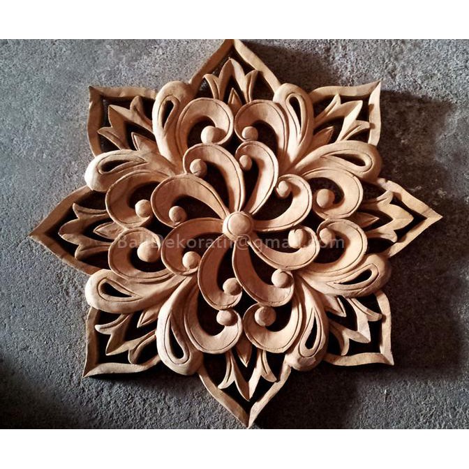Jual Best Seller] Hiasan Dinding Kayu Ukiran Bali Motif Rangkaian Bun ...