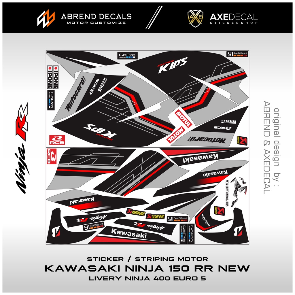 Jual STRIPING NINJA 150 RR NEW LIVERY NINJA 400 EURO 5 / STIKER MOTOR ...