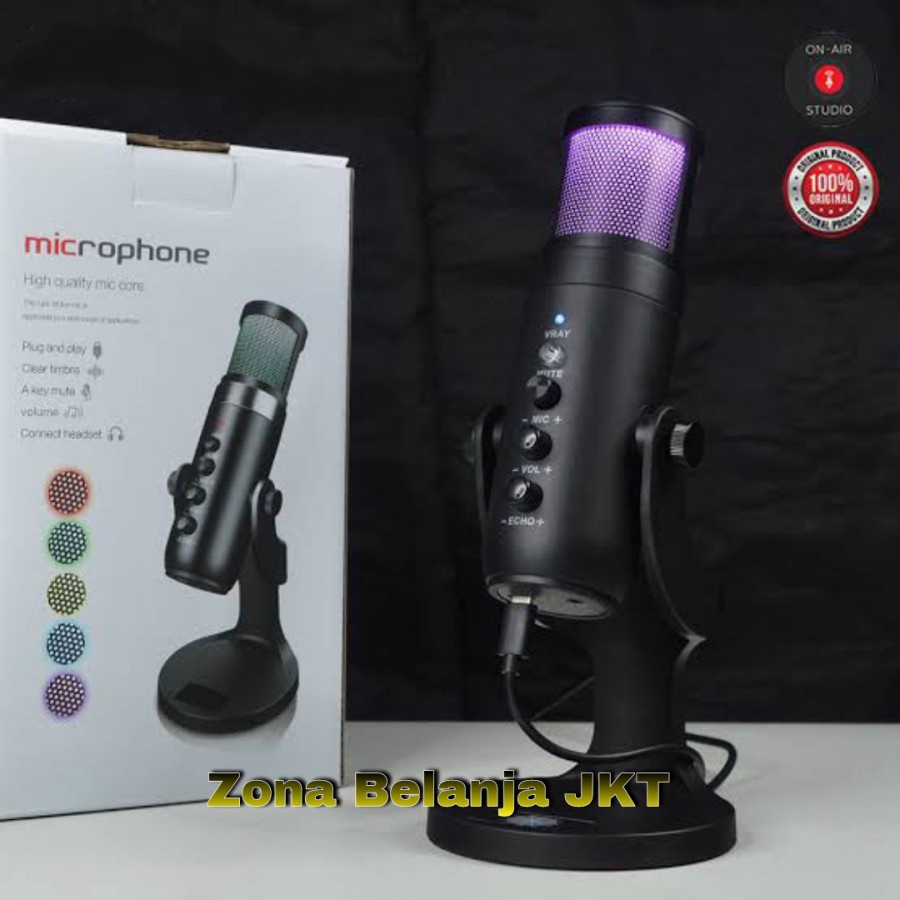 Jual MICROPHONE - MIC CONDENSER USB OMNIDIRECTIONAL MIK REKAMAN RGB ...