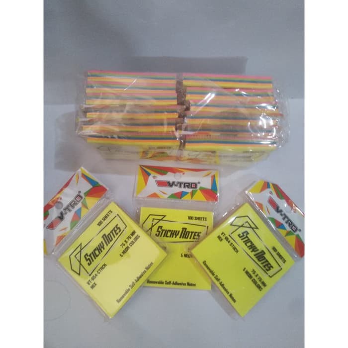 Jual KERTAS NOTE STICKY NOTE 75x75 mm ,76x 101mm 100 SHEET NEON COLOR ...