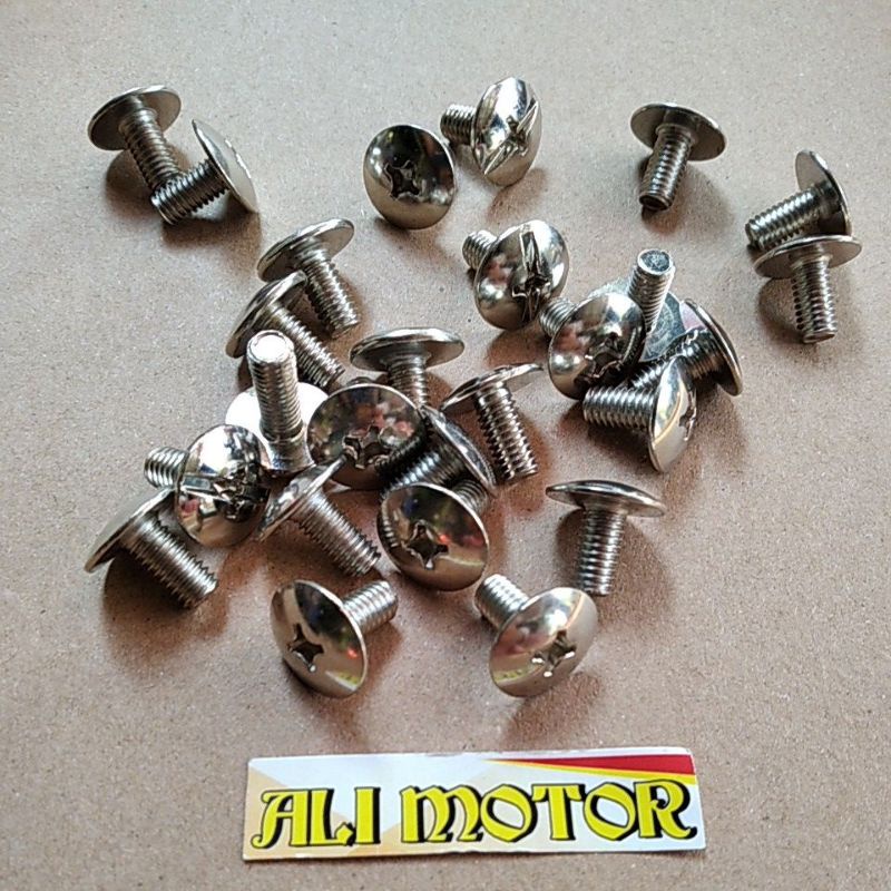 Jual Baut dek tebeng gran kembang drat 10 panjang 1cm HARGA 1 PCS ...