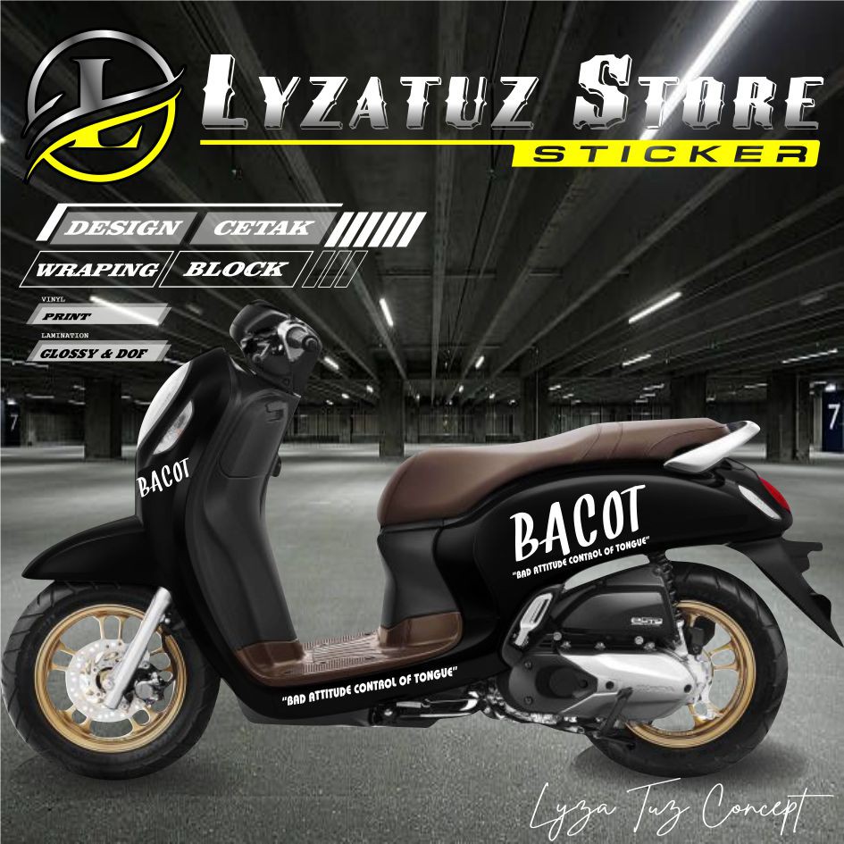 Jual CUTTING STRIPING SCOOPY BACOT STICKER MOTOR, STIKER KEKINIAN ...