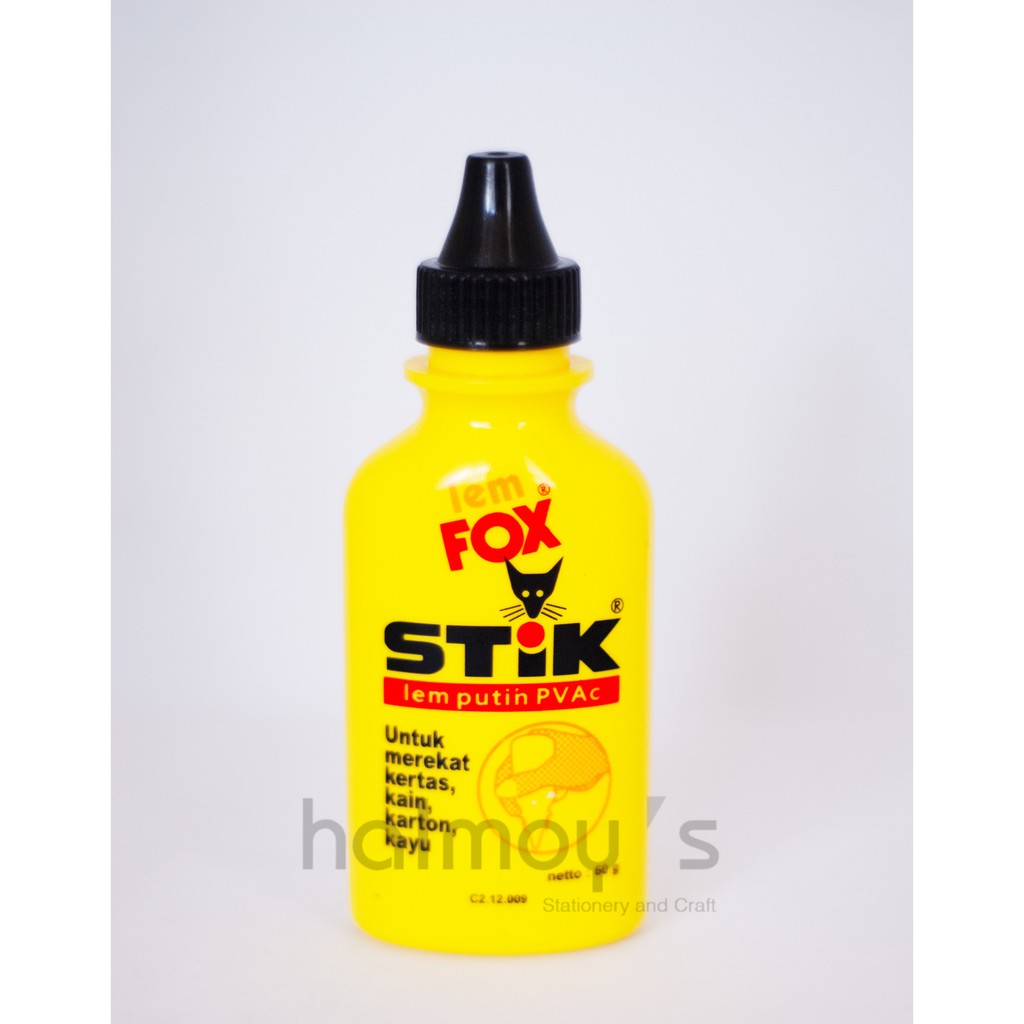 Jual LEM / GLUE PUTIH FOX STIK PVAC 60 GR ( BOTOL KUNING ) | Shopee Indonesia