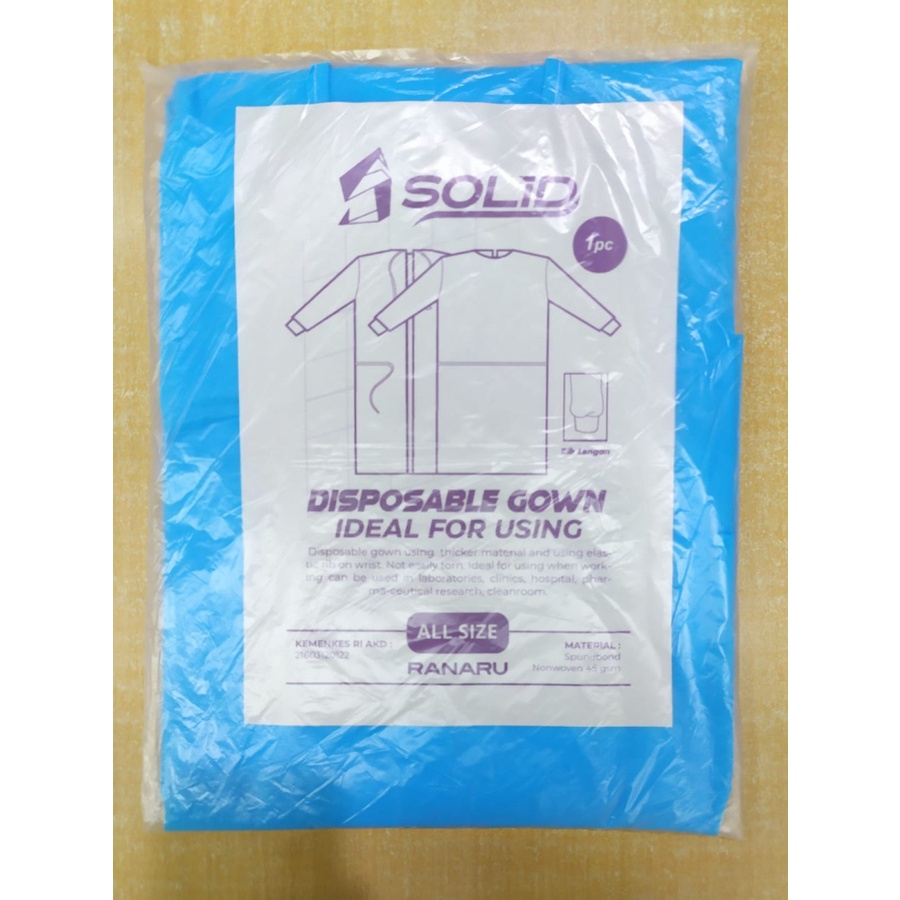 Jual SURGICAL GOWN DISPOSABLE SOLID ( BIRU ) | Shopee Indonesia