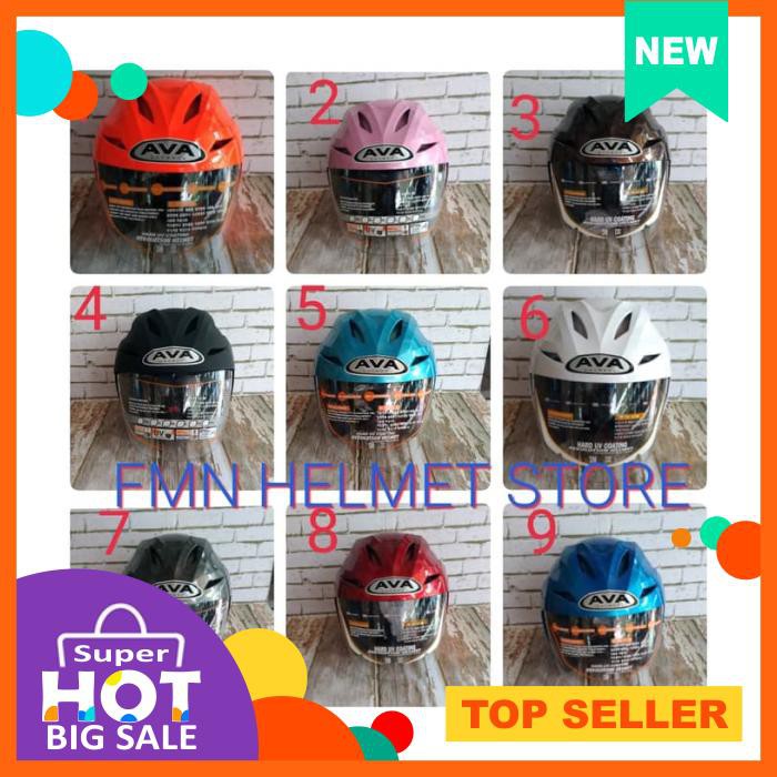 Jual HELM HALF FACE MURAH AVA BGD POLOS | Shopee Indonesia