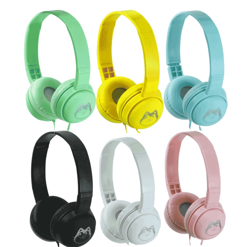 Jual Headphone Macaron Cartoon / Headset Cat J18 Cable Warna Soft ...