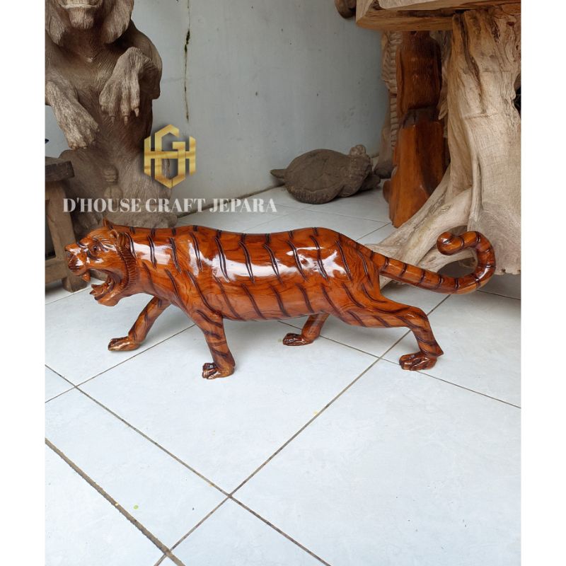 Jual Patung Macan Ekor Panjang Kayu Trembesi | Shopee Indonesia