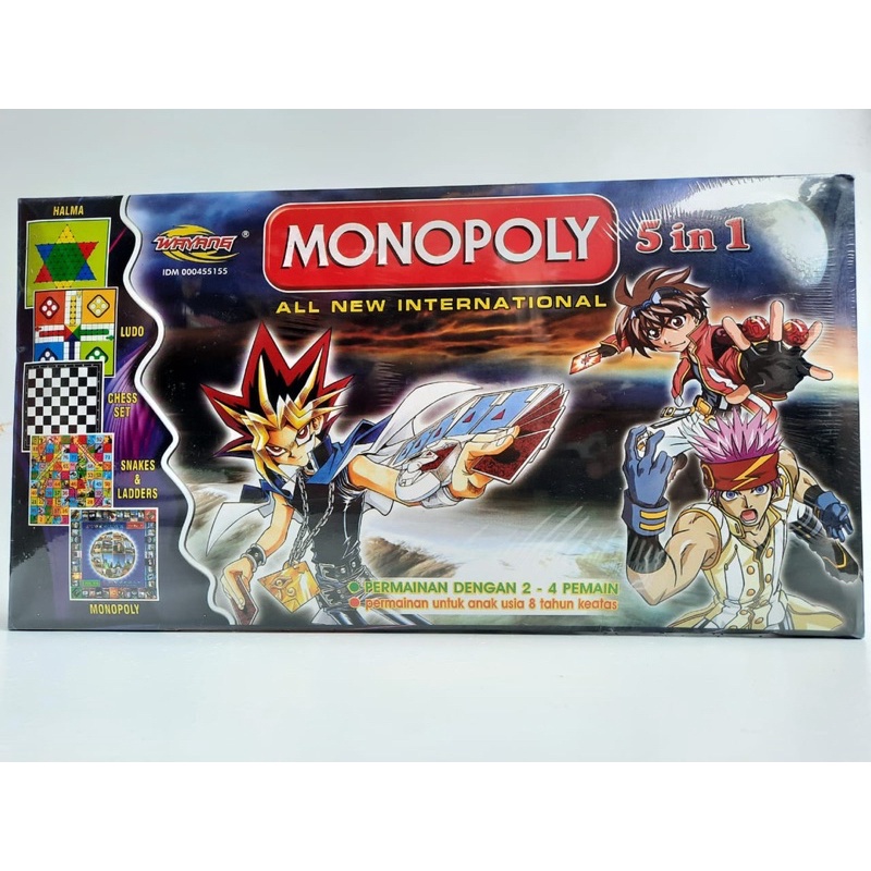 Jual Mainan Monopoli Monopoly 5 In 1 Halma Catur Ludo Ular Tangga Ludo ...
