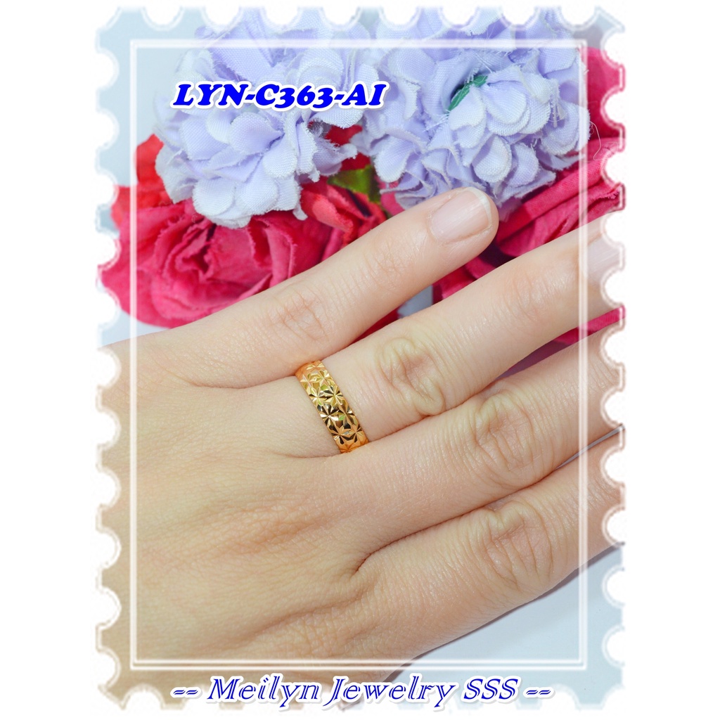 Jual Cincin Lapis Emas 18K LYN-C363-AI Texture Gold Merek Meilyn ...